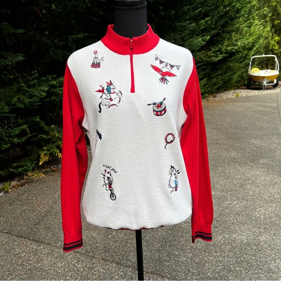 Macaw | Sweaters | Macaw Vintage Storytelling Embroidered Circus Parrot ...
